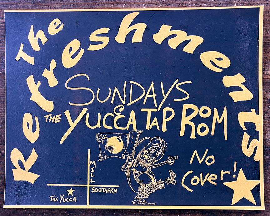The Refreshments Flyer Full Page Yucca Tap Room – Peacetime Goods